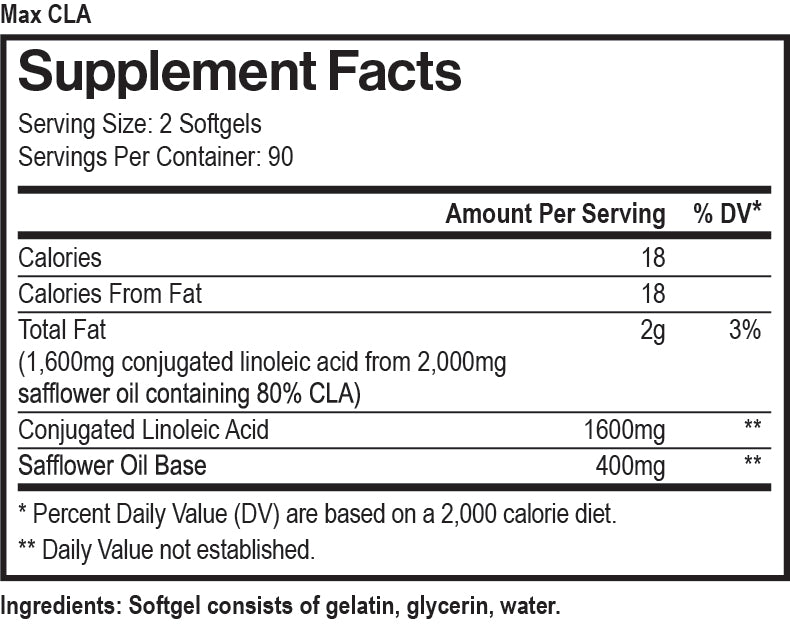 Max CLA - Conjugated Linoleic Acid Supplement for Fat Loss & Lean ...