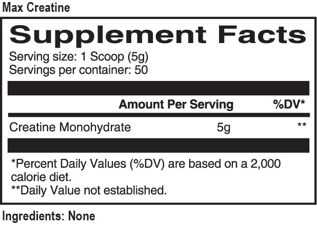 Max Creatine - Pure Creatine Monohydrate for Strength & Muscle Growth ...