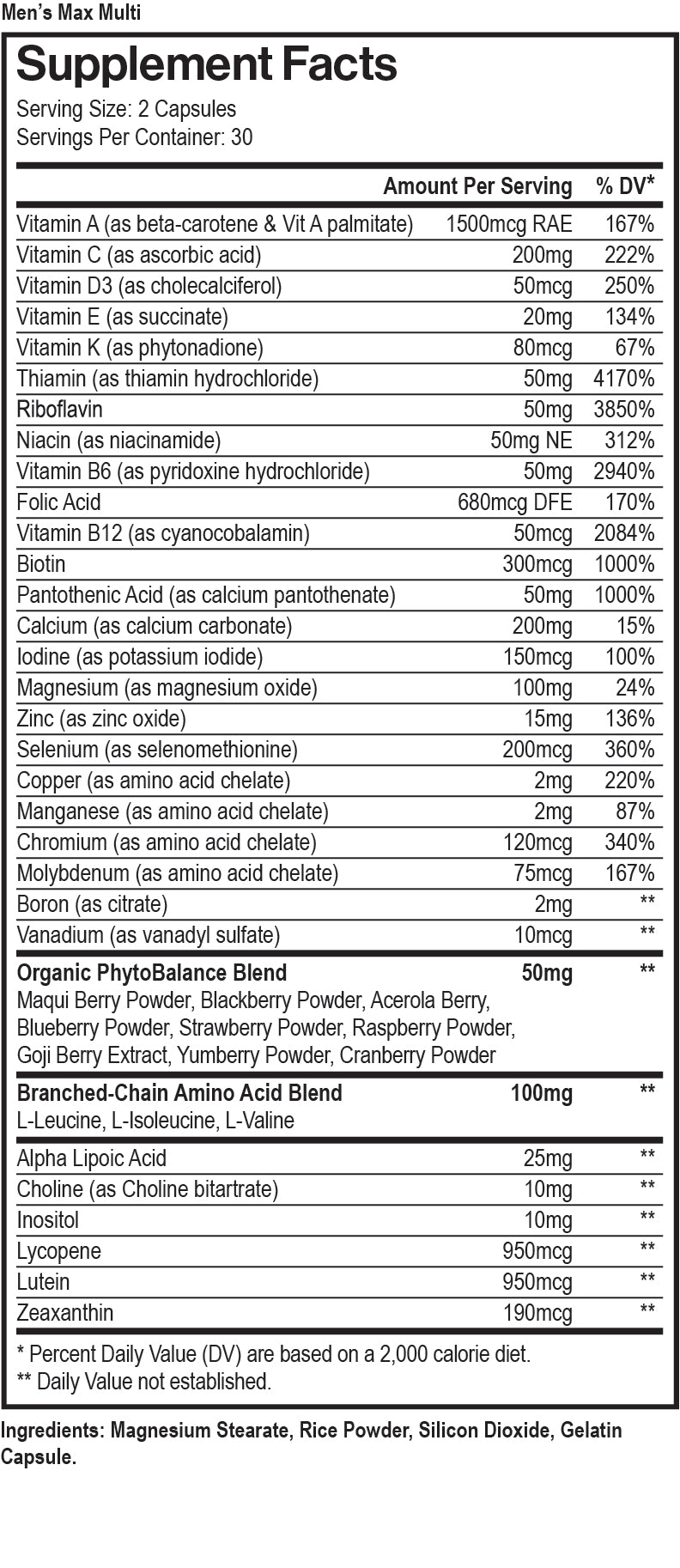 Men’s Max Multi - Daily Multivitamin for Energy & Immune Support | Max ...